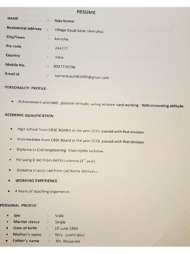 Ajay Kumar Resume Apna | PDF