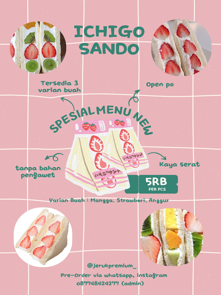 Hijau Dan Krem Cat Air Sederhana Menu Makanan Dokumen A4 | PDF