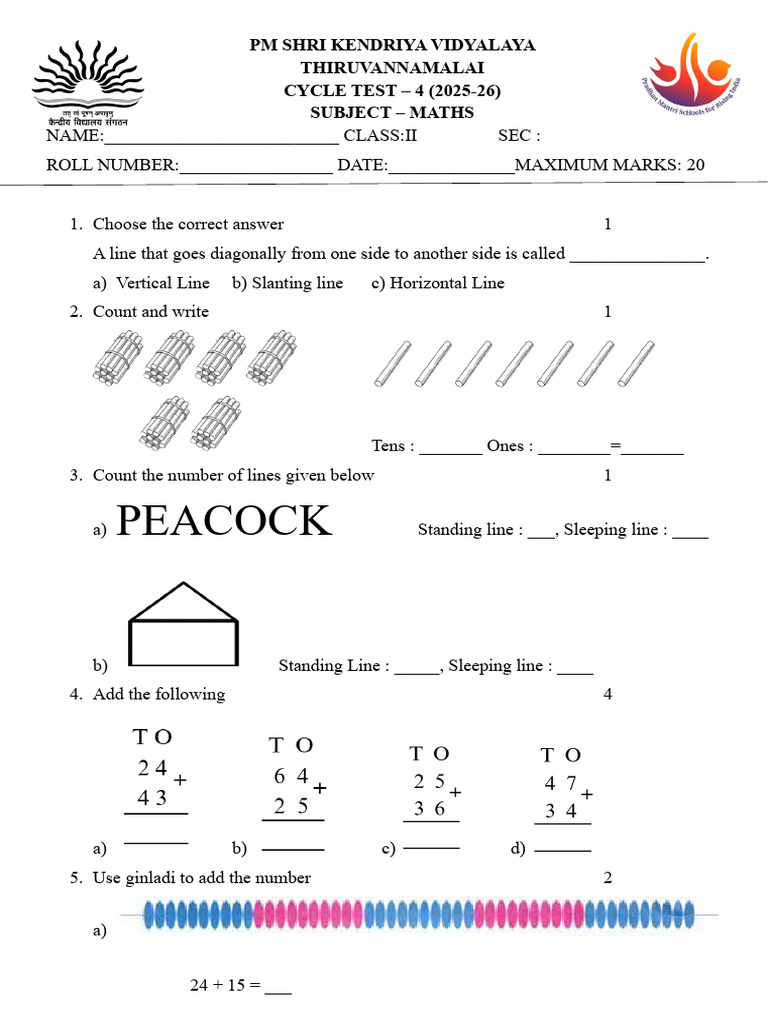 Maths Class 2 Cycle 4 Gayathri | PDF