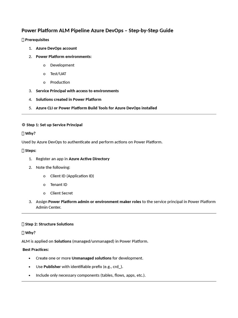 Power Platform ALM Pipeline Azure DevOps | PDF | Version Control ...