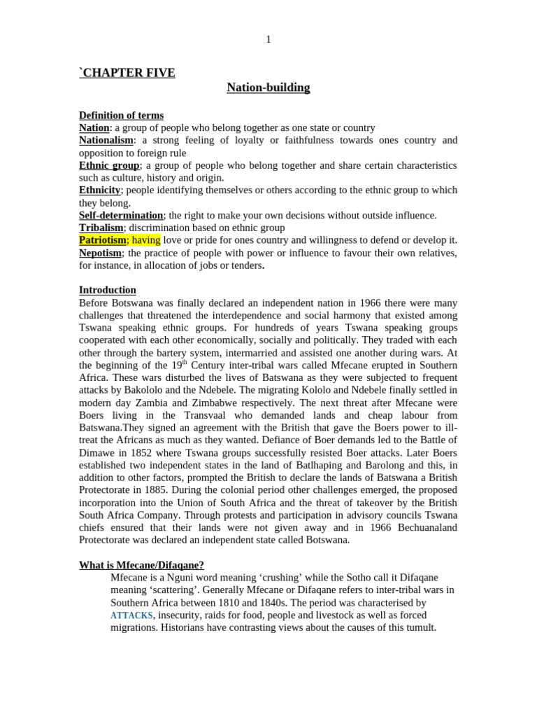 MODULE Nation Building | PDF | Botswana