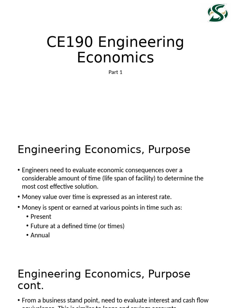 Engineering Economics Basics Explained | PDF | Interest | Present Value