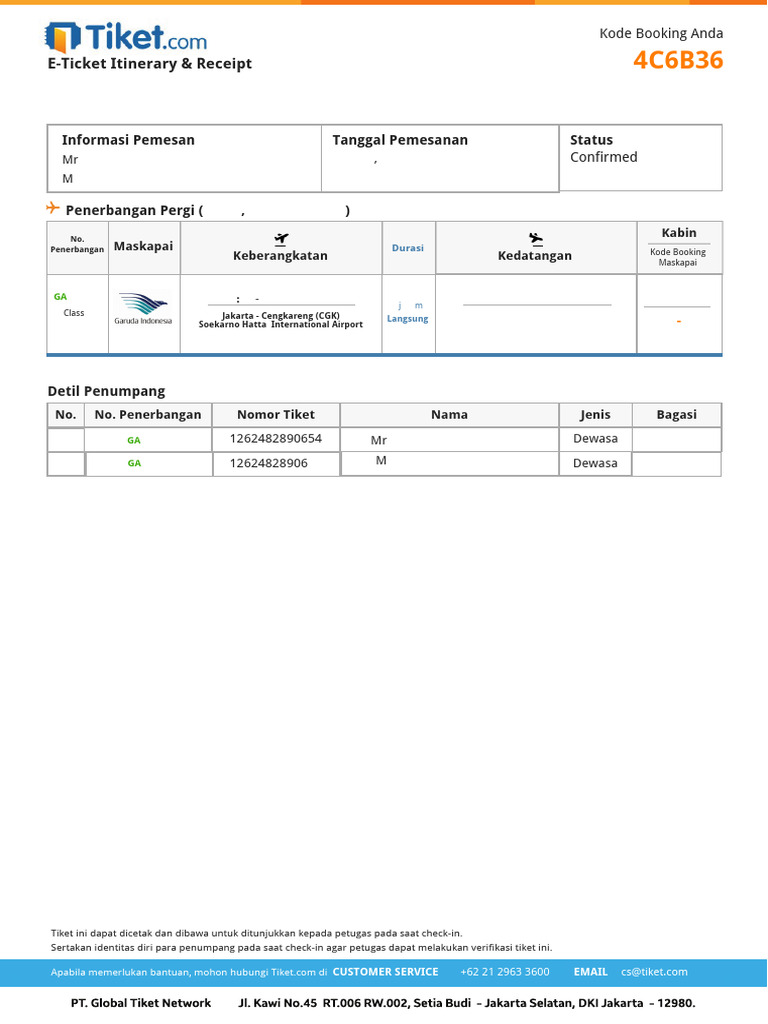 E Ticket Garuda | PDF