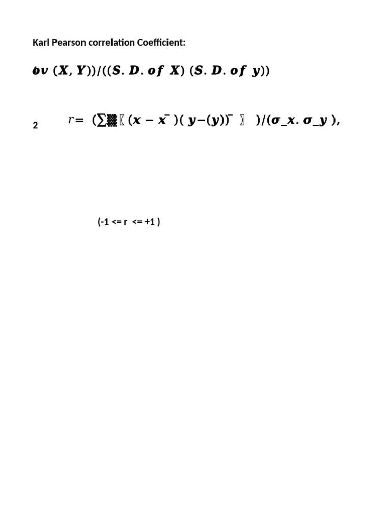 Understanding Karl Pearson Correlation Coefficient | PDF | Applied ...