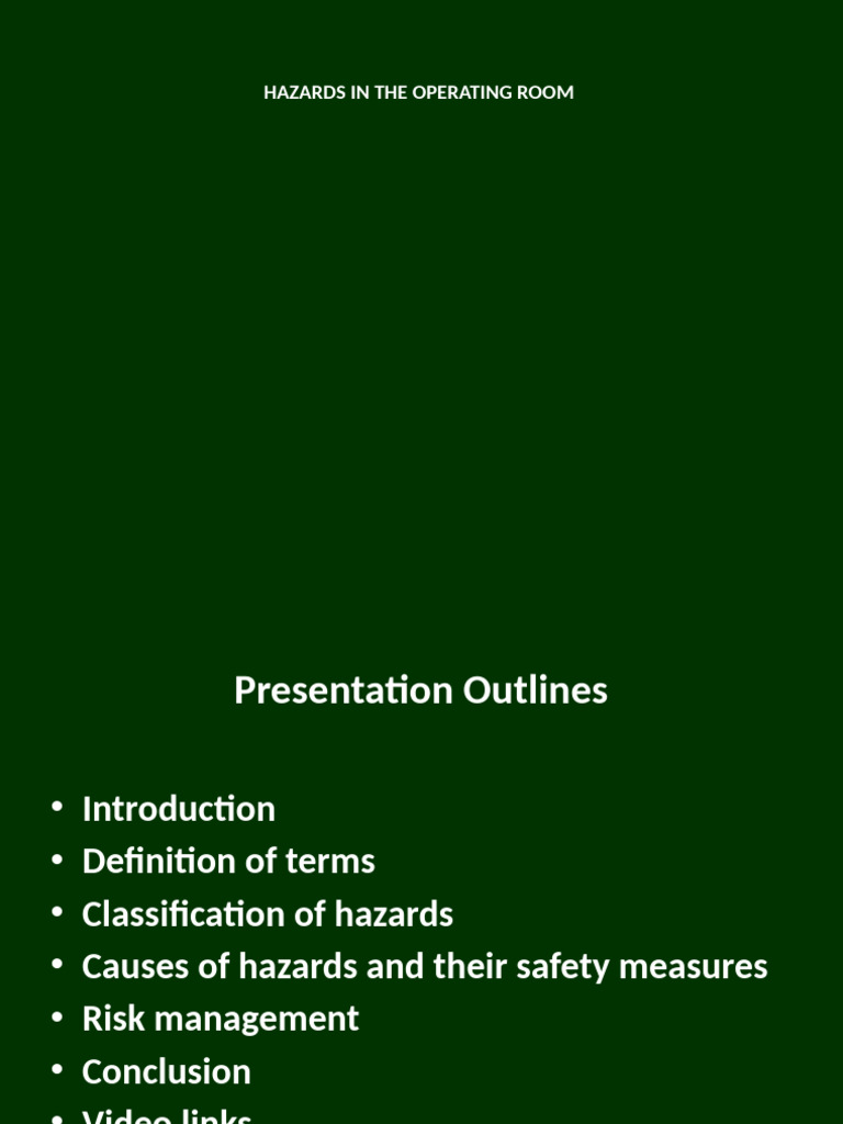 Operating Room Hazards and Safety Measures | PDF | Hazards | Anesthesia