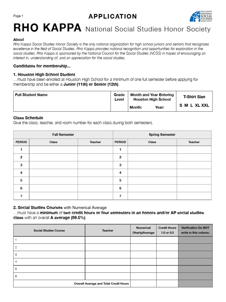 Rho Kappa Membership Application Guide | PDF | Educational Organizations