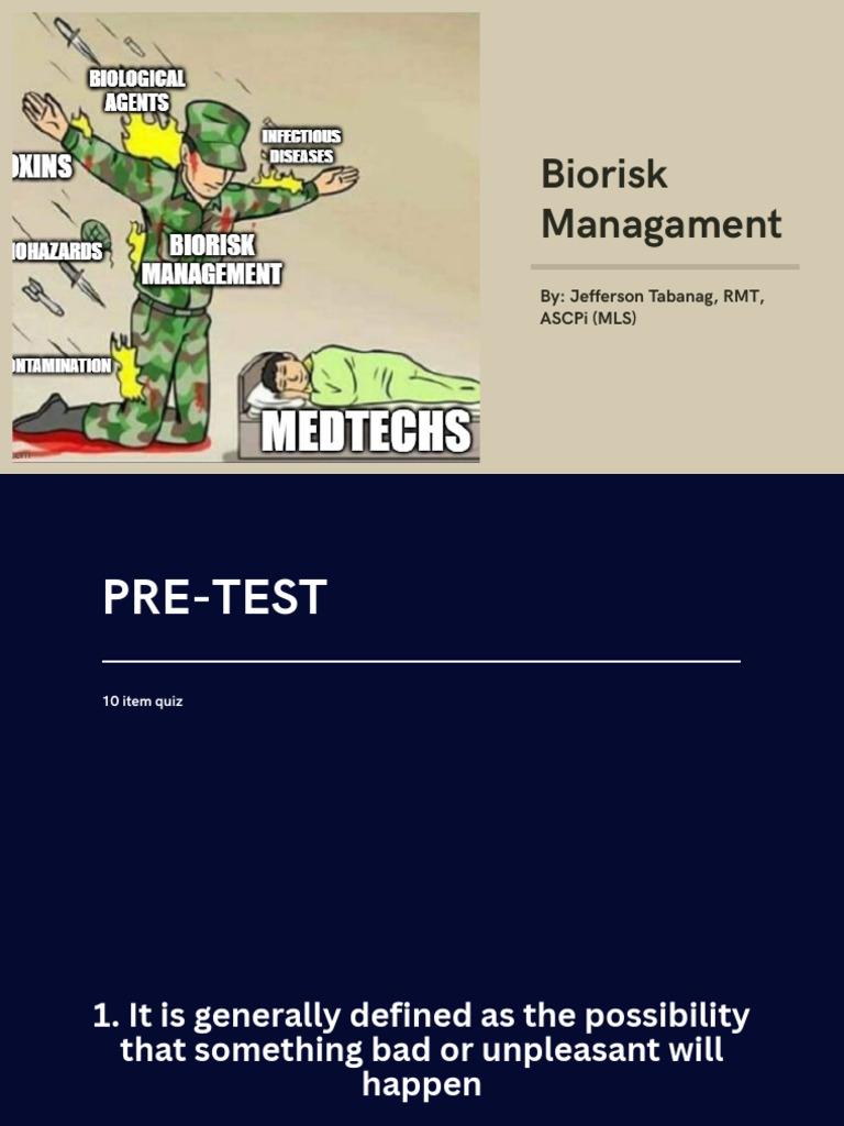 Biorisk Management Overview and Quiz | PDF | Risk | Personal Protective ...