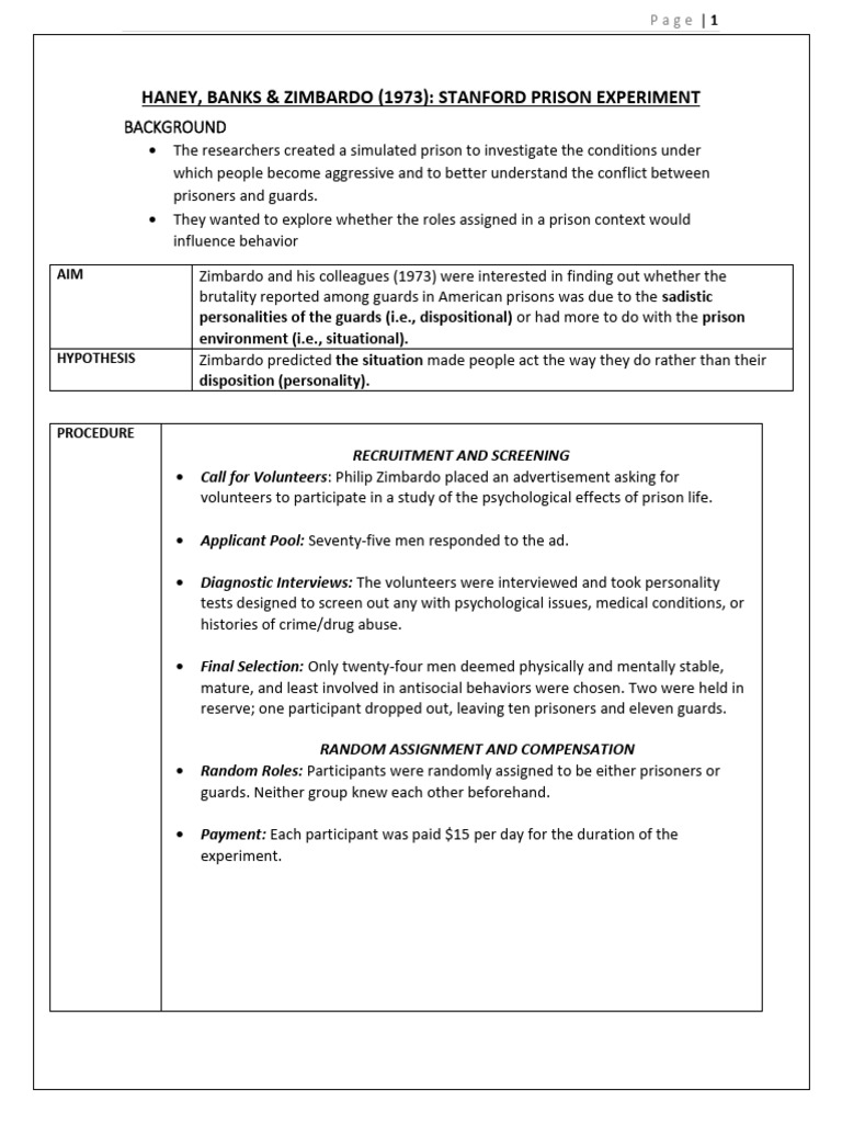 Haney Banks and Zimbardo | PDF | Psychology | Psychological Concepts
