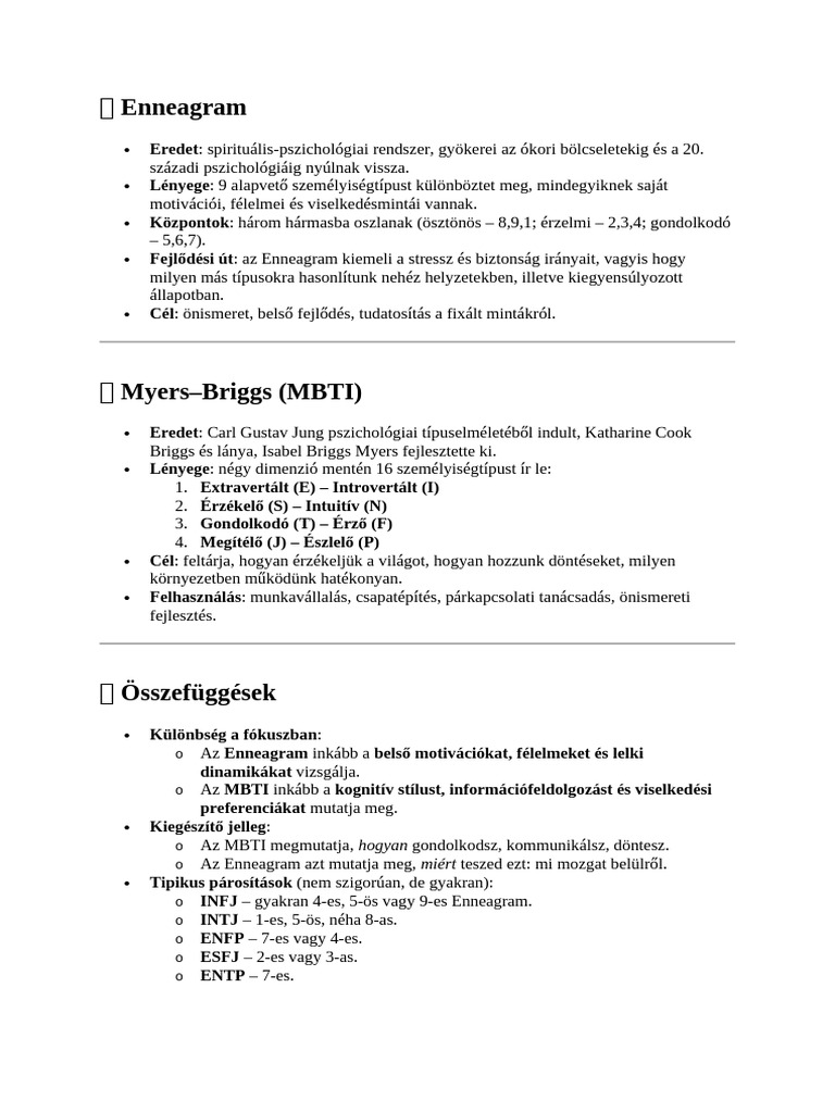 ? Enneagram Éa MTNB Típusok | PDF