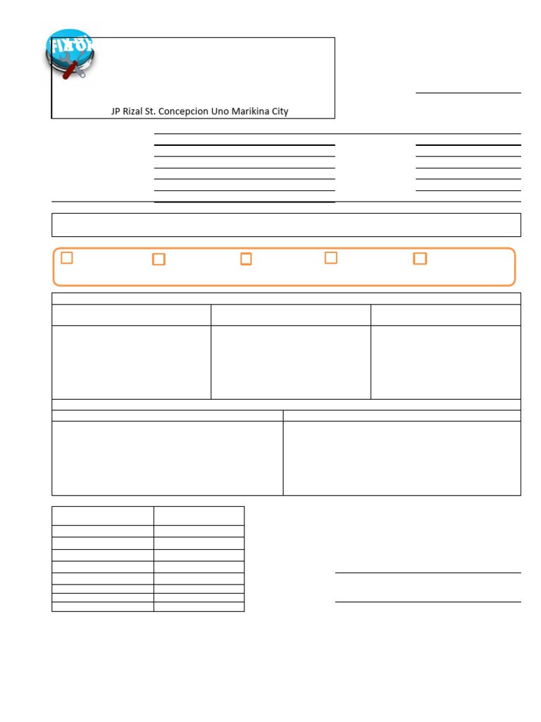 Job Order Form for Electronic Repairs | PDF