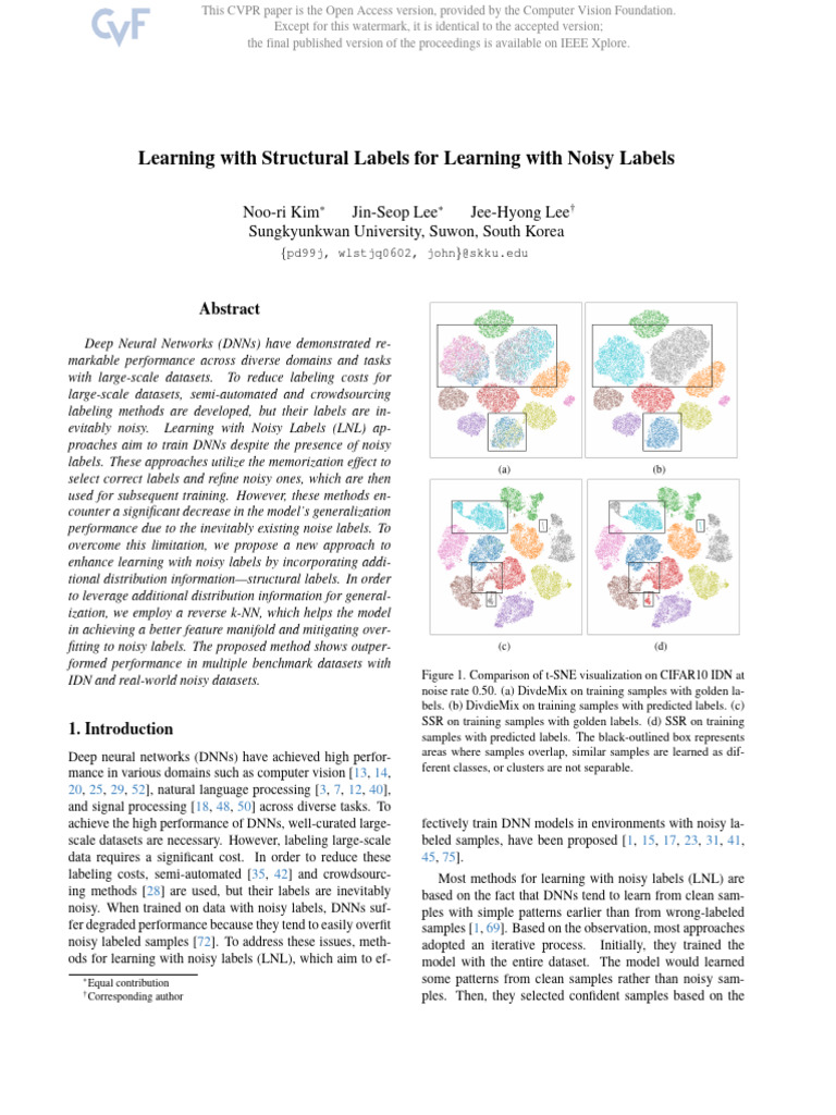 Kim Learning With Structural Labels For Learning With Noisy Labels CVPR ...
