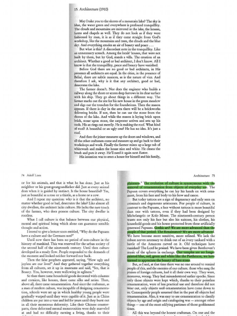 03 Adolf Loos Architecture 1910 | PDF