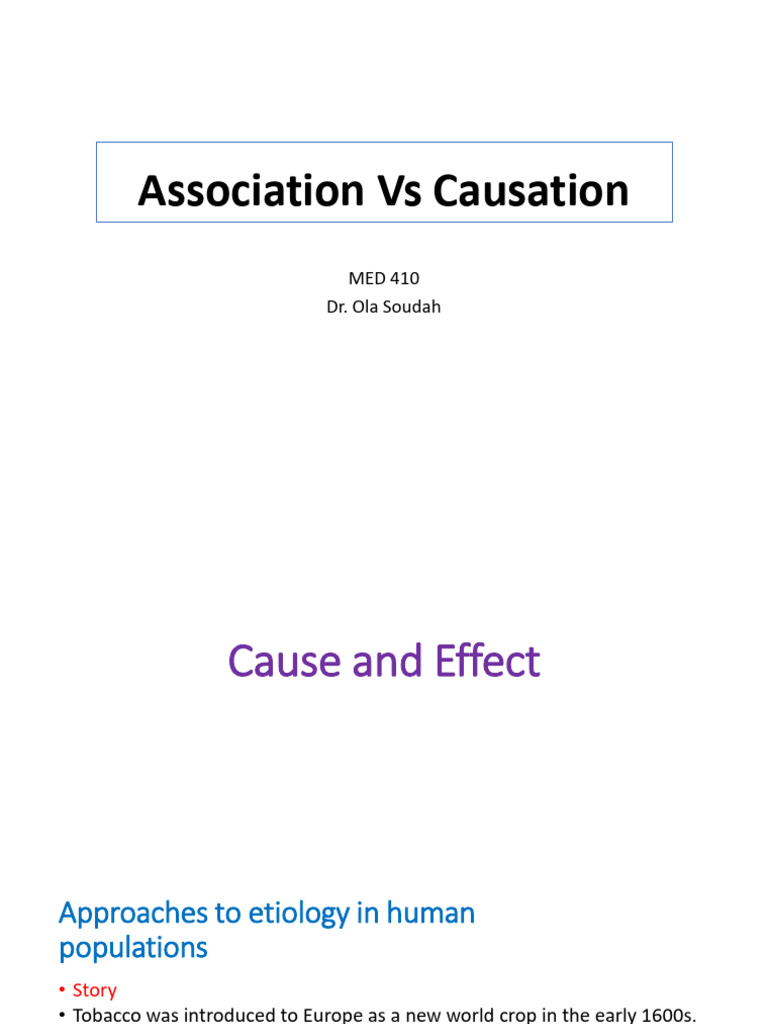 Association Vs Causation 2 | PDF | Causality | Epidemiology