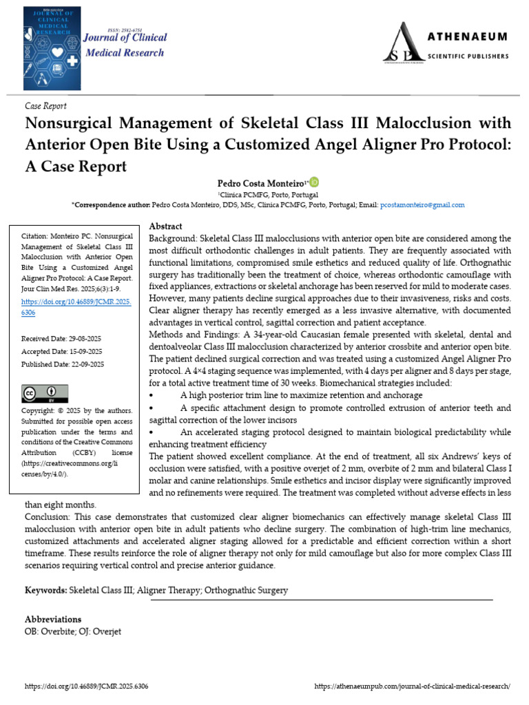 Nonsurgical Class III Malocclusion Case Study | PDF | Orthodontics ...