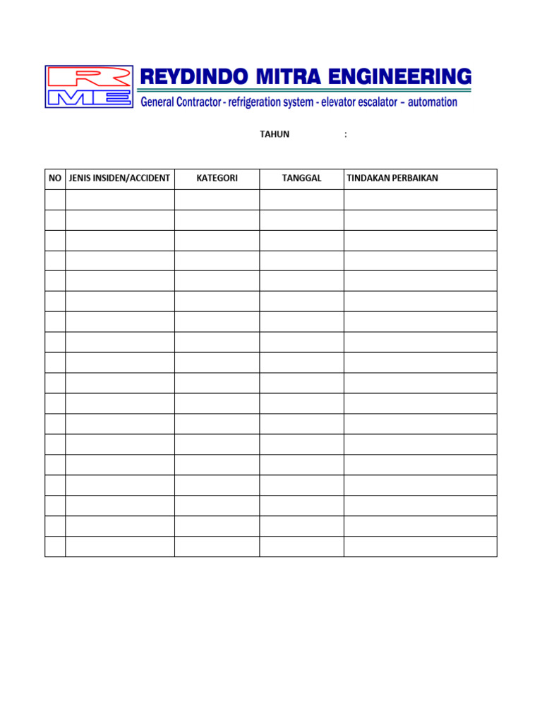 Logbook Kinerja K3: Insiden dan Tindakan | PDF