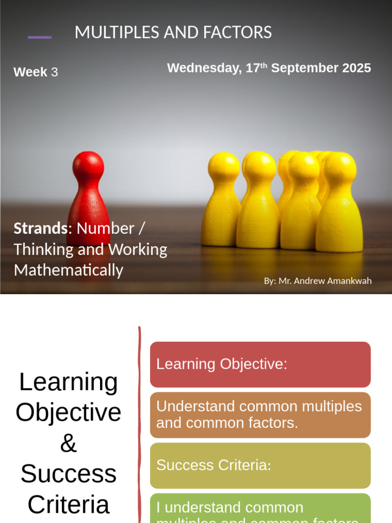 Multiples and Factors Lesson | PDF | Learning | Cognition