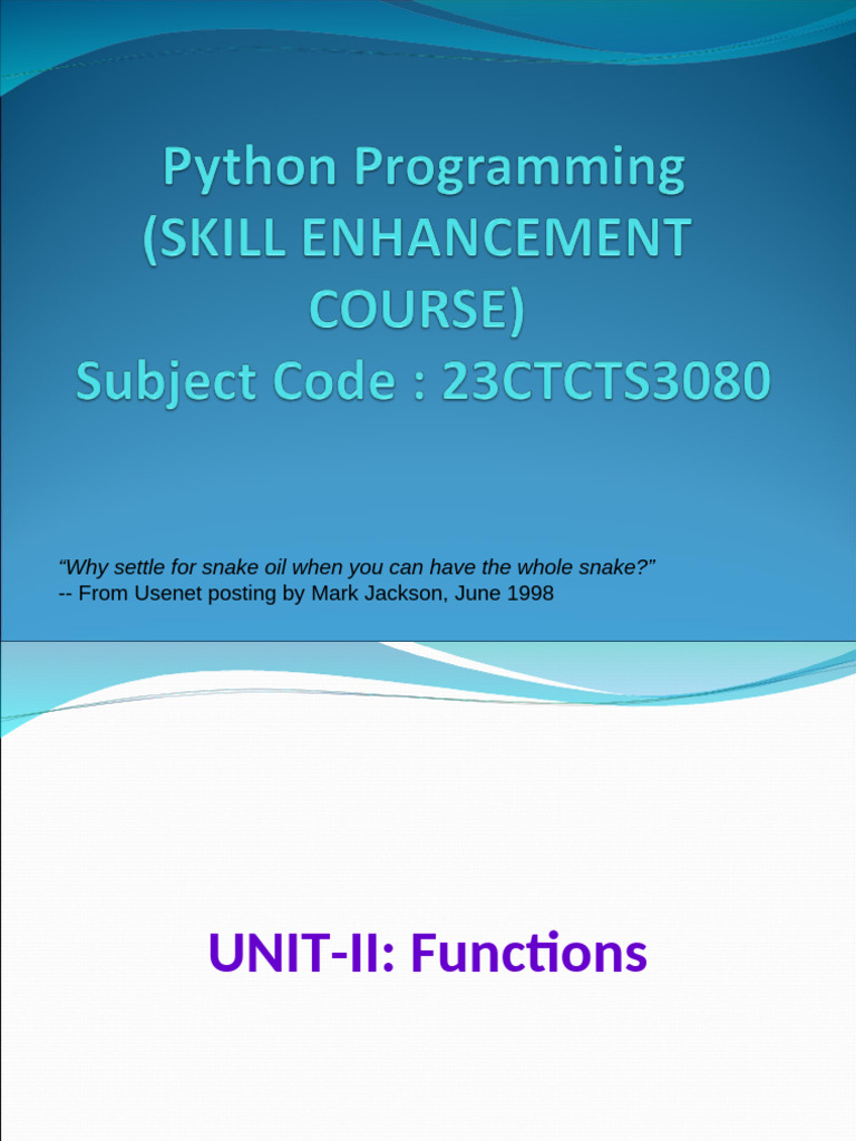 Unit 2 Python | PDF | Parameter (Computer Programming) | Command Line Interface