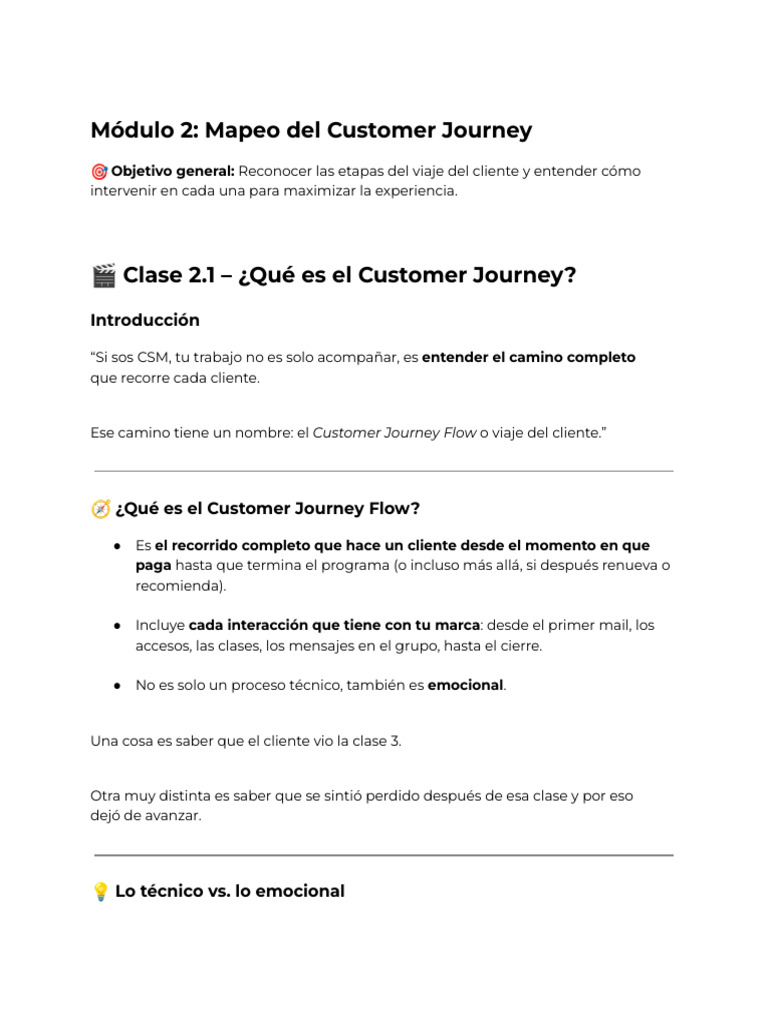 Módulo 2 - Mapeo Del Customer Journey | PDF