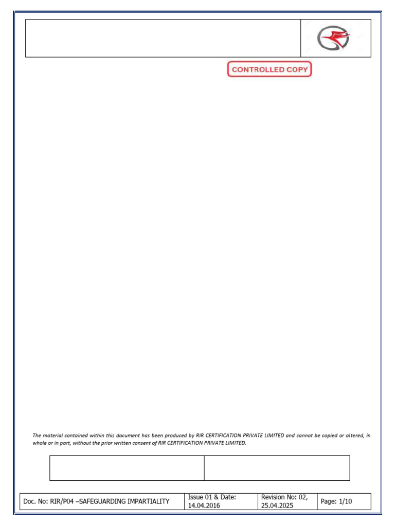 RIR Certification Impartiality Procedures | PDF | Audit | Conflict Of ...