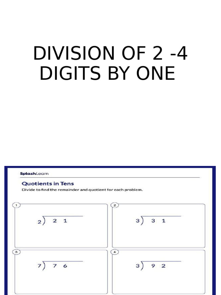 Division of 2-4 Digits - Wps Office | PDF