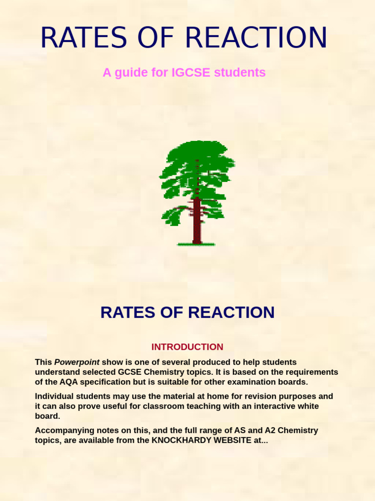IGCSE Chemistry: Rates of Reaction Guide | PDF | Reaction Rate ...