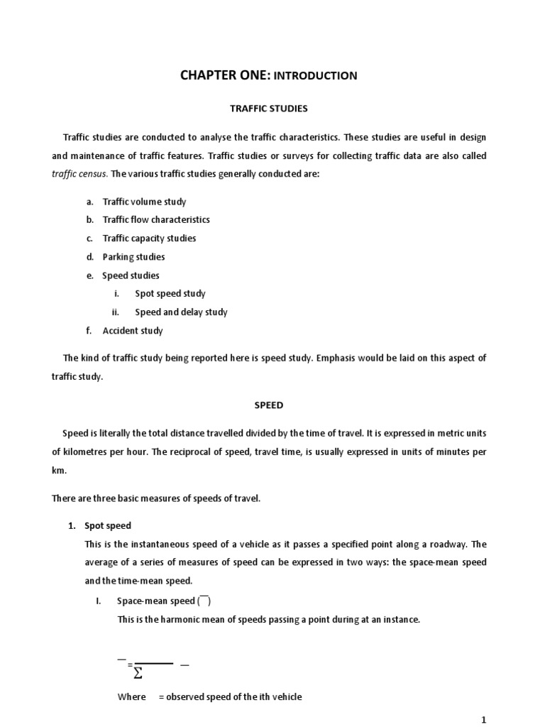 traffic-study-report-traffic-speed