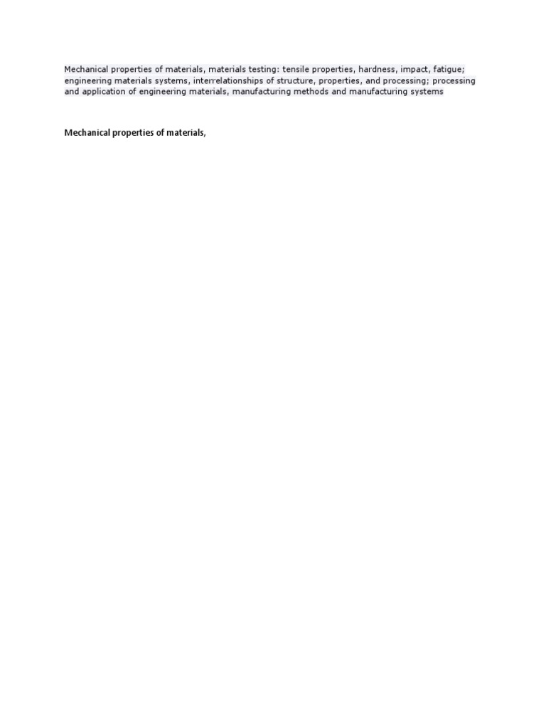 Mechanical Properties of Materials | PDF