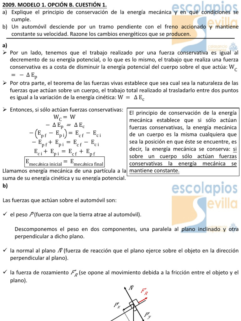 Conservación de Energía Mecánica en Autos | PDF | Fricción | Fuerza