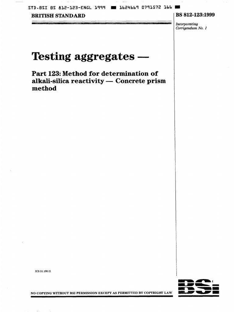 BS812 Part123 Sampling of Aggregate | PDF | Concrete | Cement