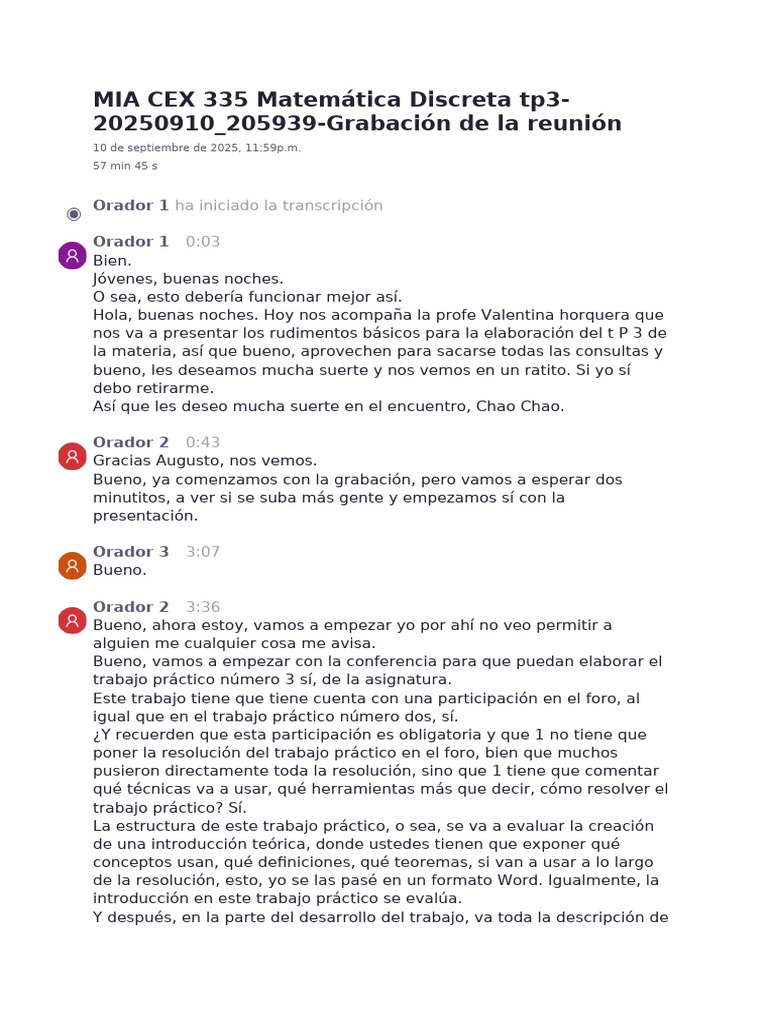 MIA CEX 335 Matemática Discreta tp3 | PDF | Ecuaciones | Álgebra