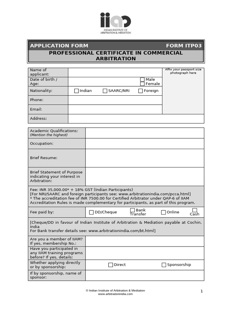 Form Pcca | PDF | Arbitral Tribunal | Justice