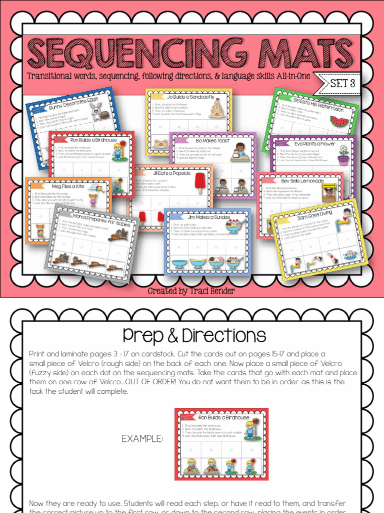 Sequencing Mats For Teaching Sequencing Skills Set 3 | PDF