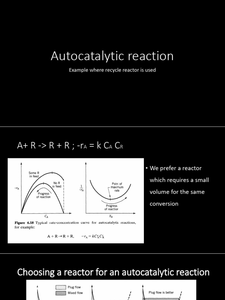 Optimal Recycle Ratio in Autocatalytic Reactors | PDF