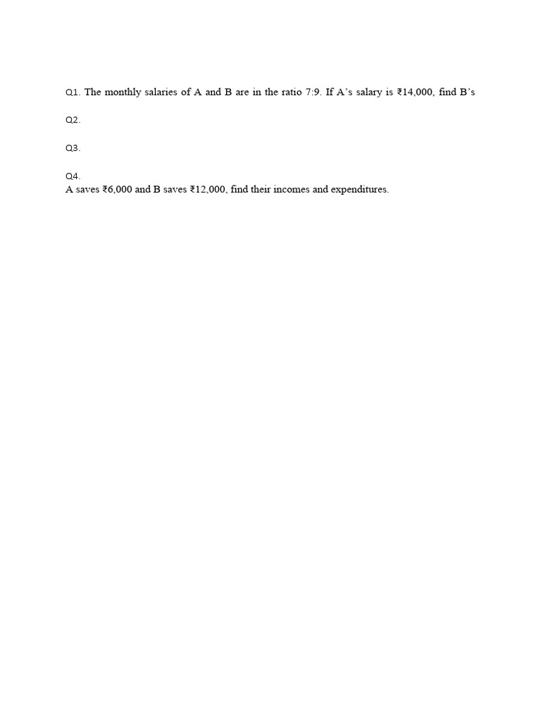 Ratios, Work, and Percentage Problems | PDF | Ratio | Percentage