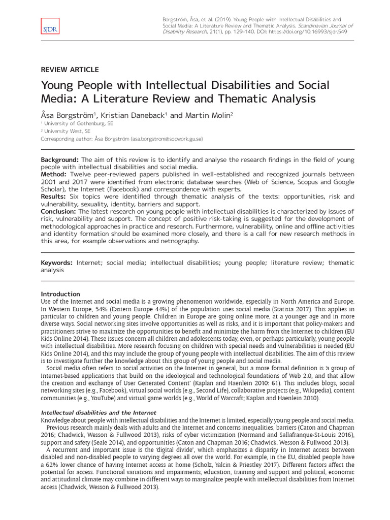 Social Media Use Among Youth with Disabilities | PDF | Disability ...