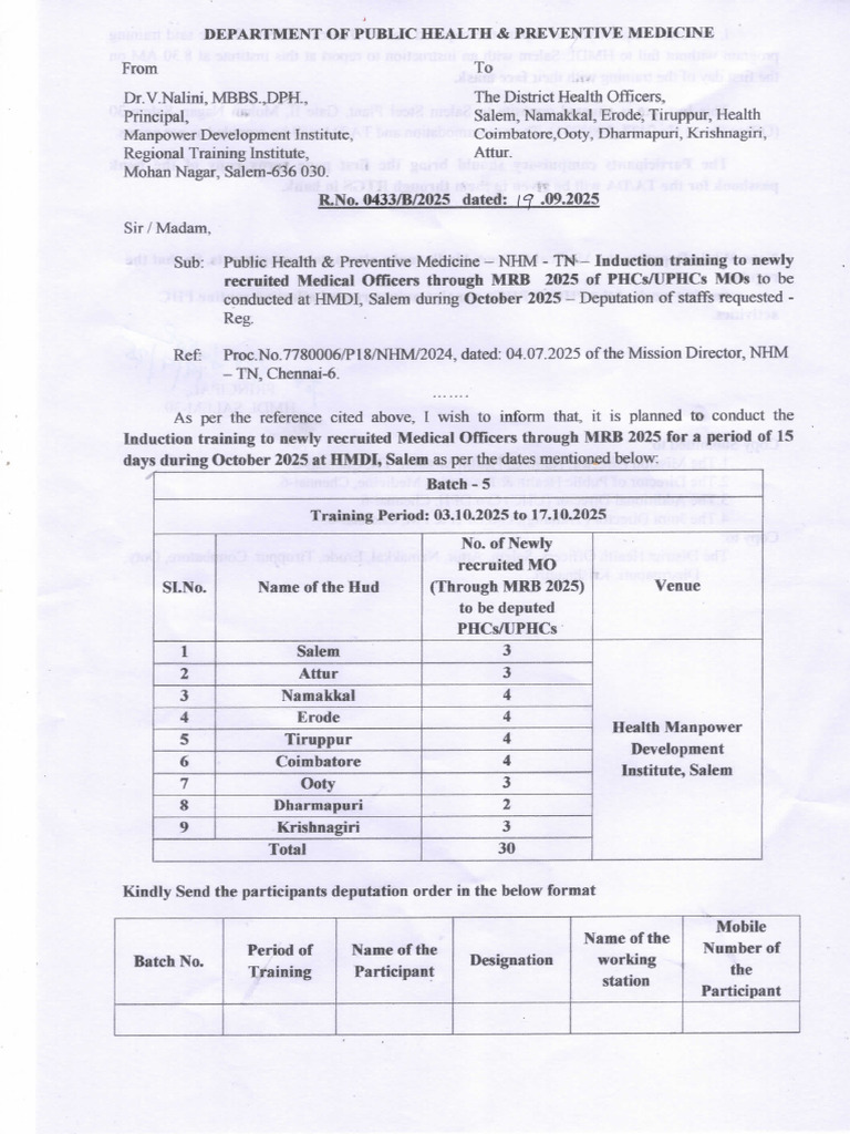 Induction Call Letter Batch-5 | PDF