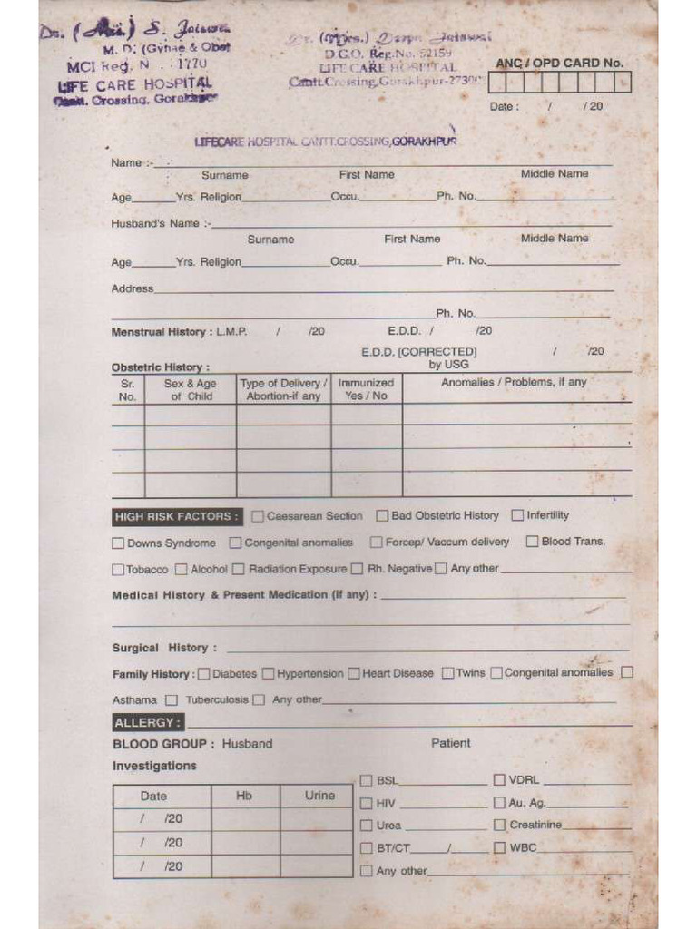 Antenatal Card | PDF