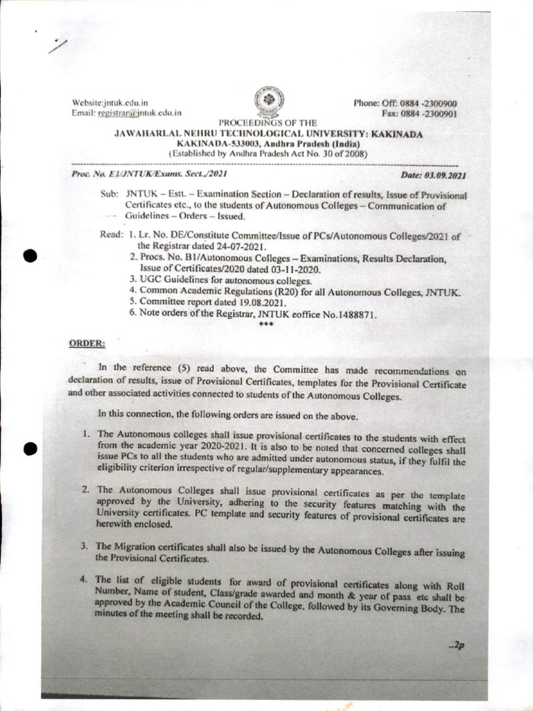 Jntuk PC Order | PDF