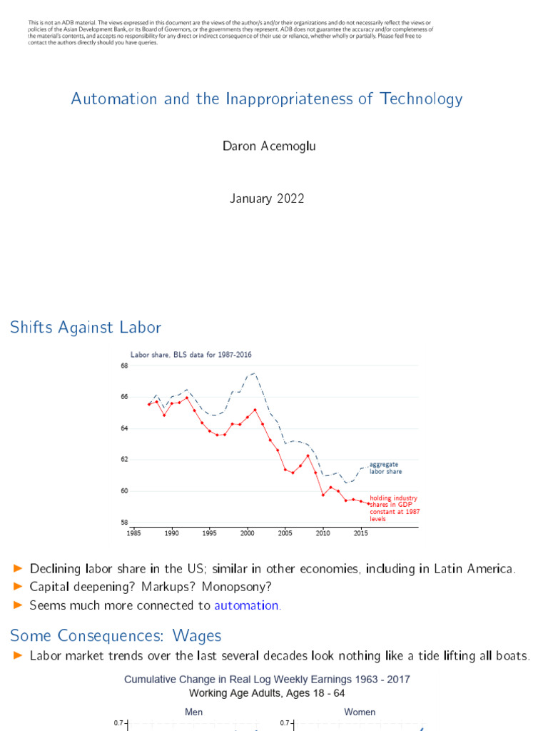 Automation and Inappropriateness Technology | PDF | Labour Economics ...