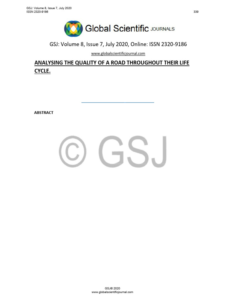 6 Analysing The Quality of A Road Throughout Their Life Cycle | PDF ...
