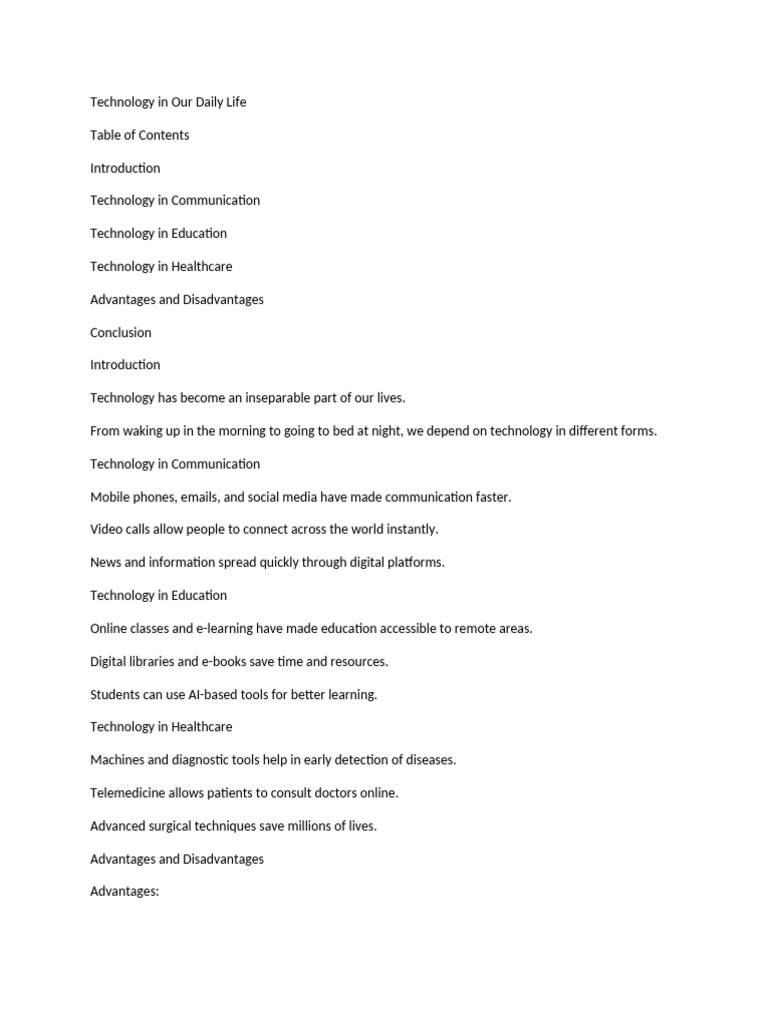 Technology in Our Daily Life | PDF