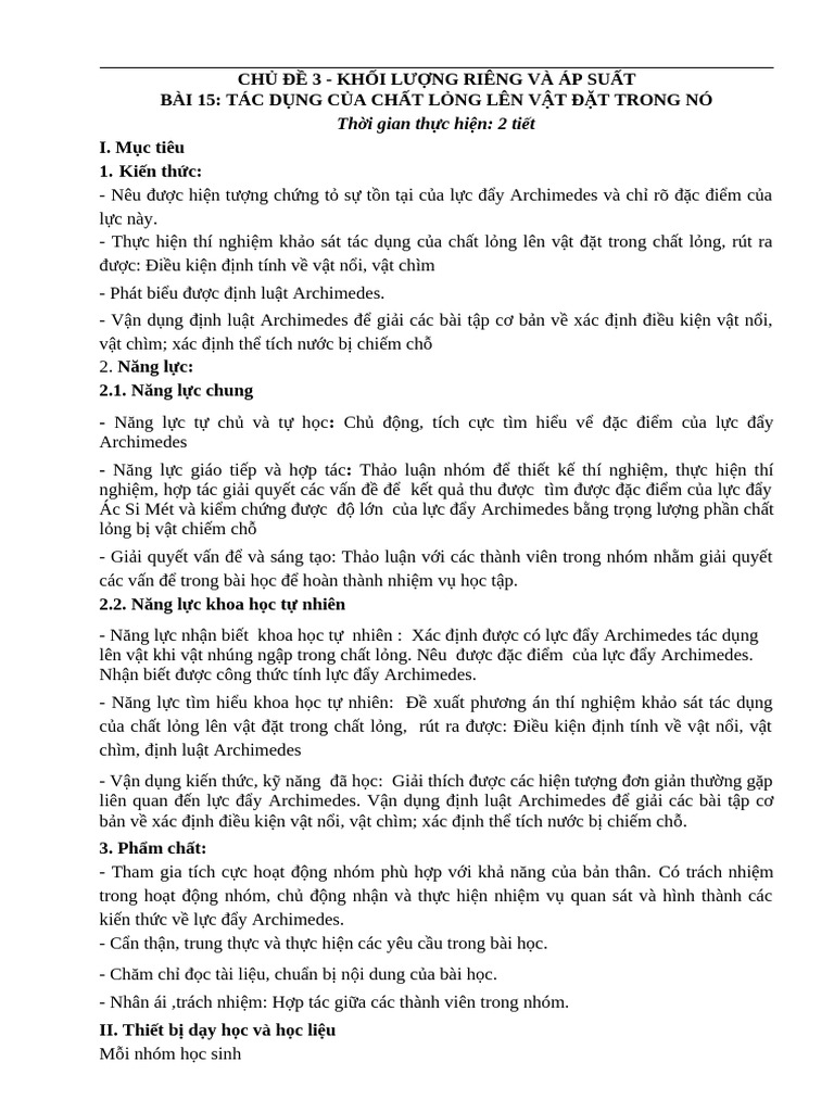 Bai 15 - Tac Dung Cua Chat Long Len Vat Dat Trong No | PDF
