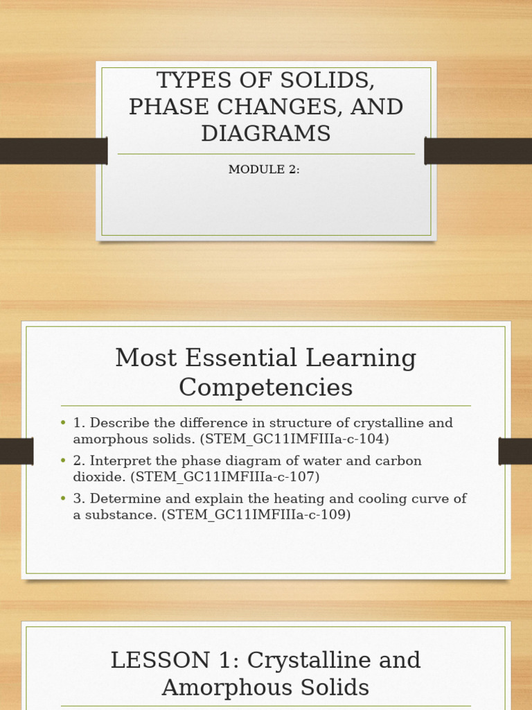 Solids and Phase Changes Explained | PDF | Phase (Matter) | Solid