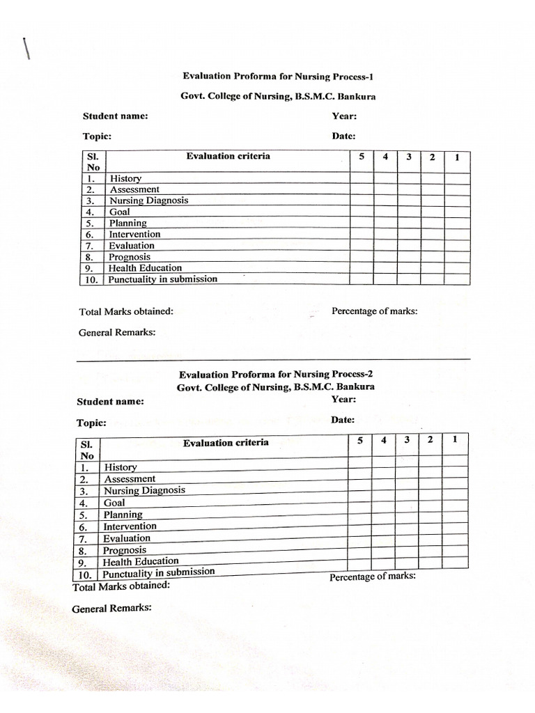 Evaluation Proforma Sheet | PDF
