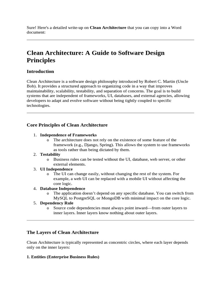 Cleanarchitecture | PDF | Databases | Use Case