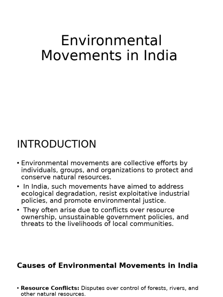 Major Environmental Movements in India | PDF | Environmental Movement ...