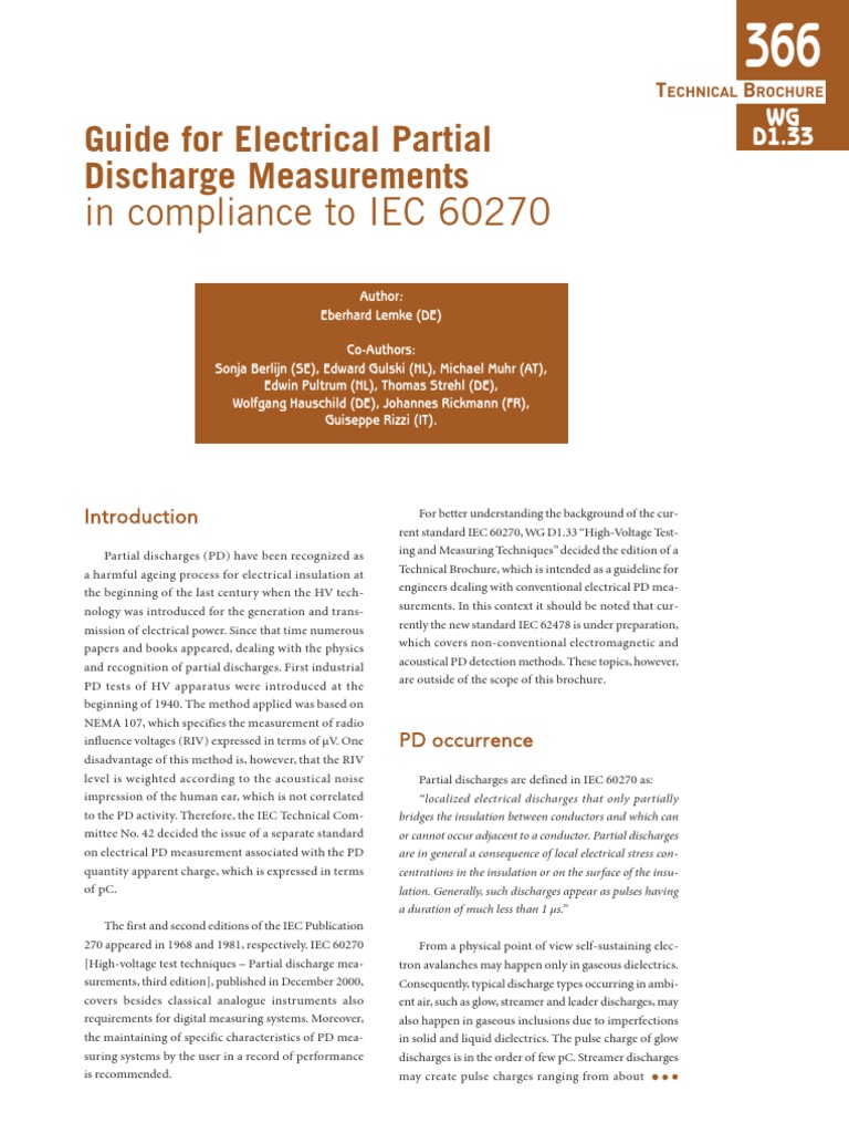 Instruction To IEC 60270 | PDF | Capacitor | Force