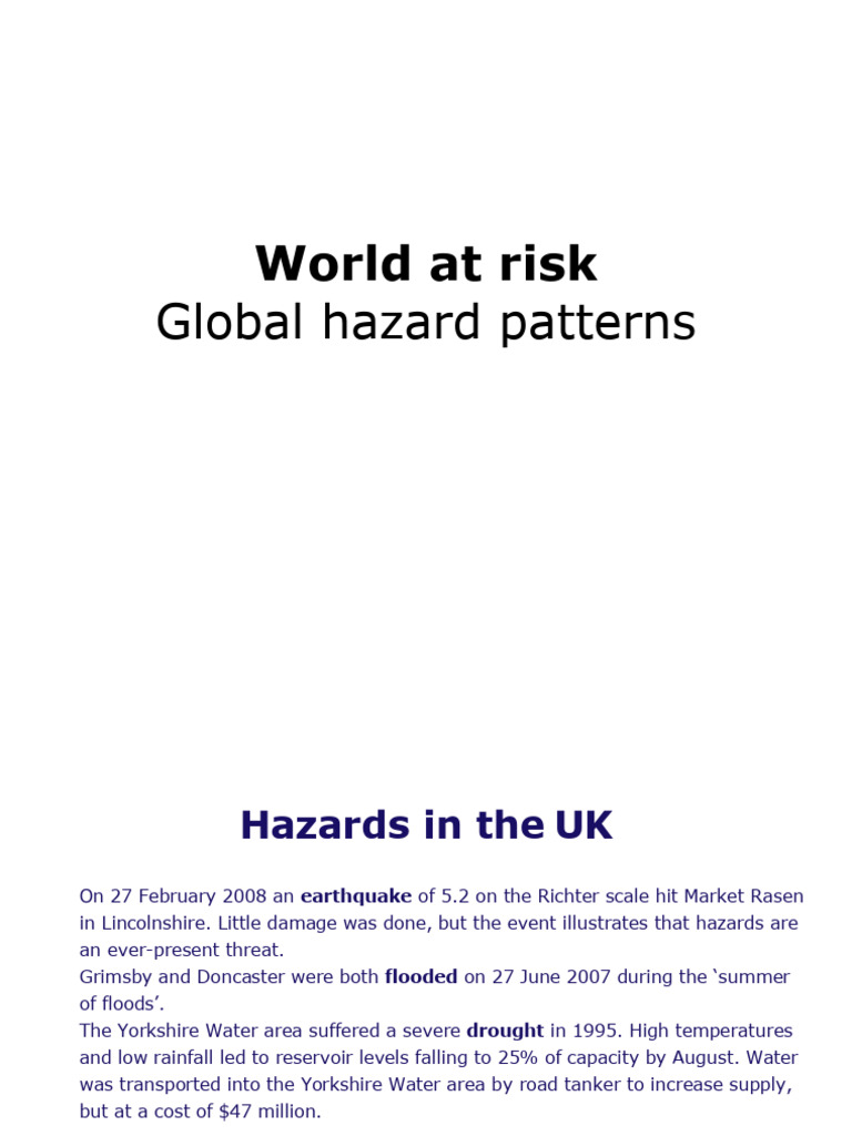Global Hazard Patterns and Risks | PDF | Tropical Cyclones | Flood