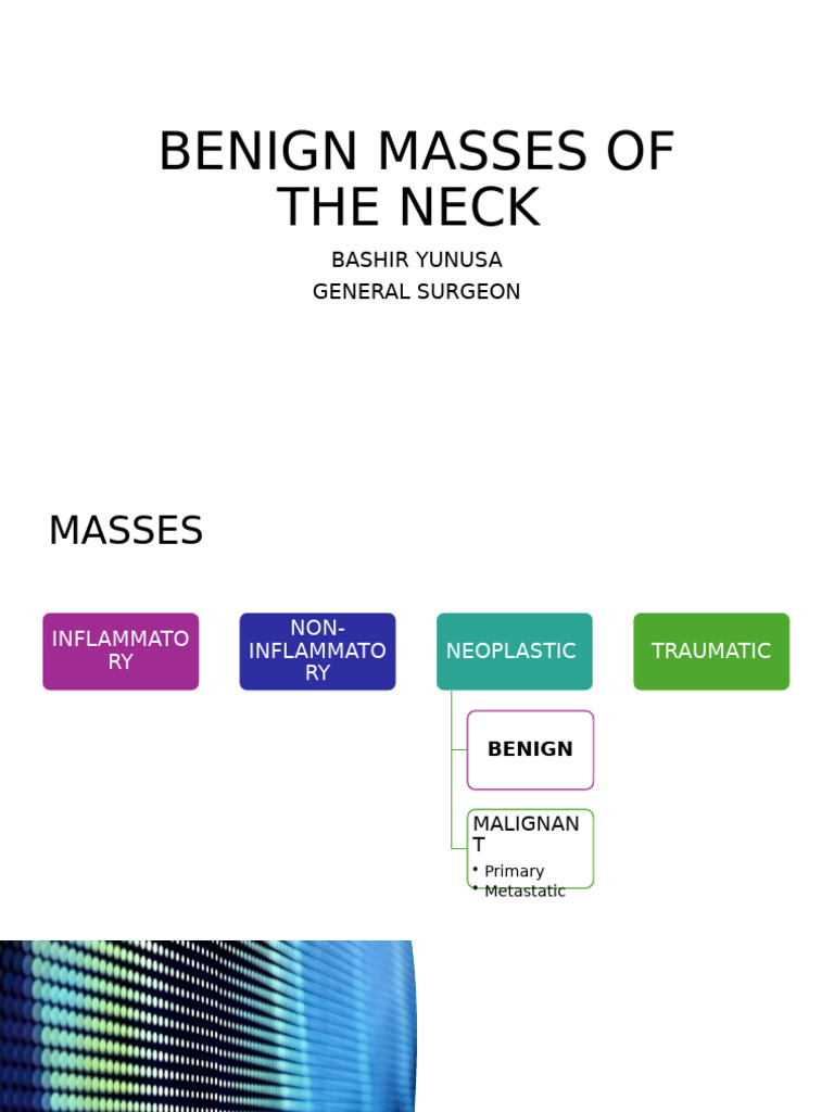 Benign Neck Masses: Diagnosis & Management | PDF | Head And Neck Cancer ...