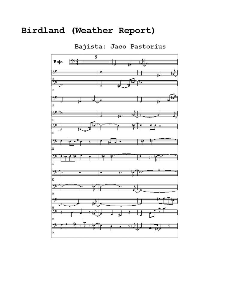 Birdland Bass Weather Report | PDF